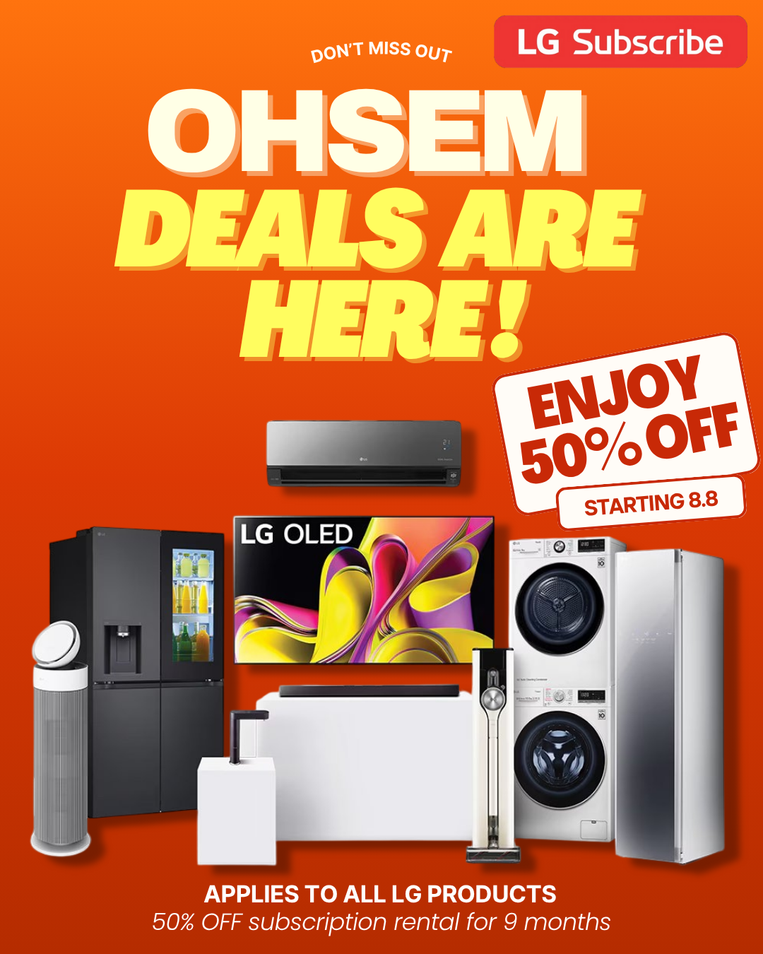 LG Ohsem! 50% OFF Promotion | Enjoy Half Price for First 9 Months | LG Subscribe™ Malaysia